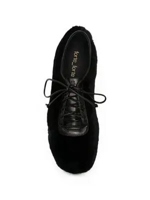 FORTE_FORTE Shearling Texture Lace-up Sneakers