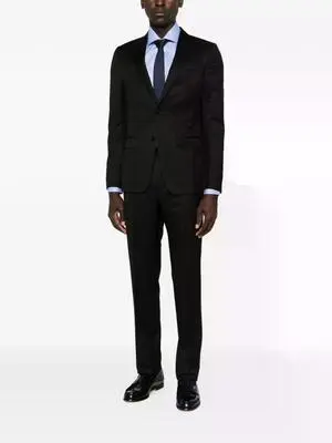 Zegna Single-breasted Wool Suit - Black