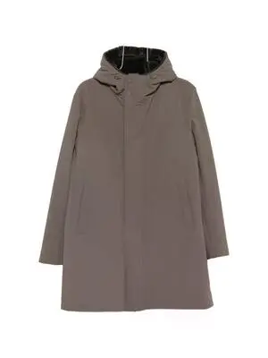 Herno Faux-fur Trim Hooded Coat - Grey