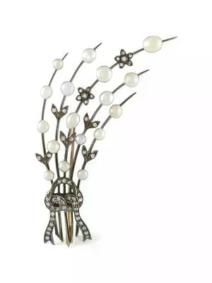 LB EXCLUSIVE Pearl And Diamond Spray Brooch