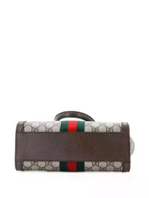 Gucci Ophidia Top Handle Gg Coated Canvas Small Tote Bag - Brown