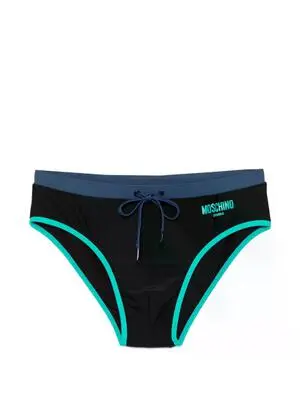 Moschino Print Drawstring Swimming Trunks - Black