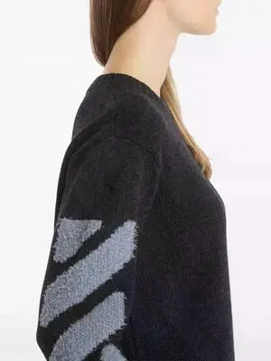 Off-White Diag Fuzzy Knit Crew-neck Sweater