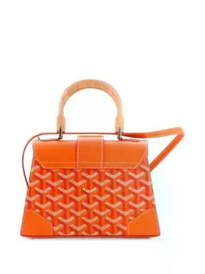 Goyard Structured Saigon Top Handle Bag Coated Canvas With Leather Mini Satchel