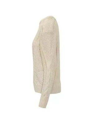 MARANT ETOILE Cable-knit Pointelle-trim Sweater