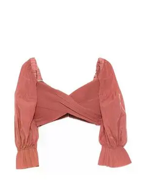 Zimmermann Pleated Puff-sleeve Top