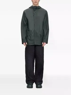 Rains Hooded Fishtail-hem Jacket - Grey