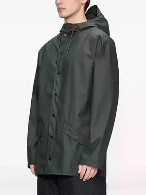 Rains Hooded Fishtail-hem Jacket - Grey