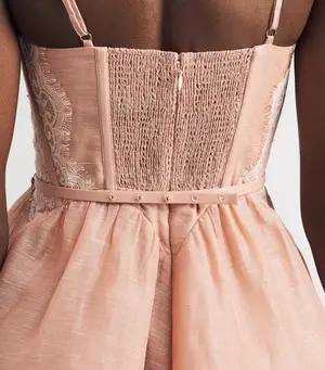 Zimmermann Linen-silk Valiant Mini Dress - Pink