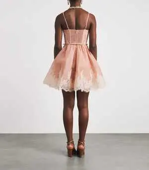 Zimmermann Linen-silk Valiant Mini Dress - Pink