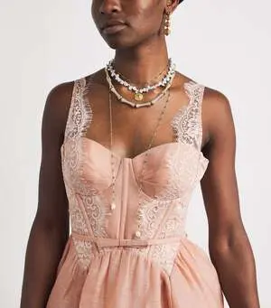 Zimmermann Linen-silk Valiant Mini Dress - Pink