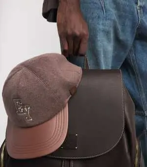 Eleventy Cashmere Wool-lined Embroidered Baseball Cap