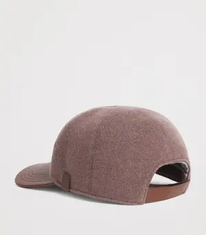 Eleventy Cashmere Wool-lined Embroidered Baseball Cap