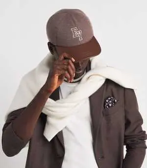 Eleventy Cashmere Wool-lined Embroidered Baseball Cap
