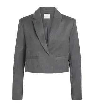 Claudie Pierlot Wool Cropped Blazer - Grey
