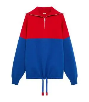Loewe Cotton-blend Quarter-zip Sweatshirt - Red
