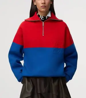 Loewe Cotton-blend Quarter-zip Sweatshirt