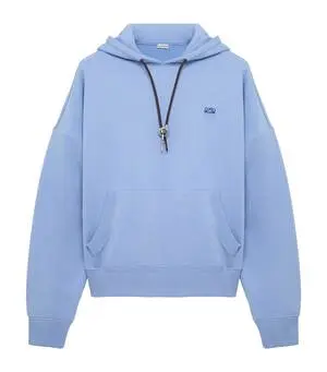 Loewe Cotton Key-detail Anagram Hoodie - Blue