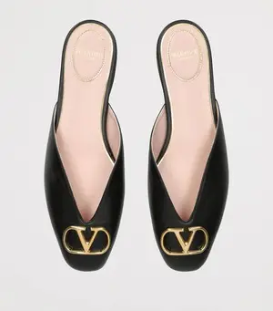 Valentino Garavani Leather Vlogo Signature Mules