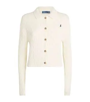 Polo Ralph Lauren Cotton Cable-knit Polo Cardigan - Neutral