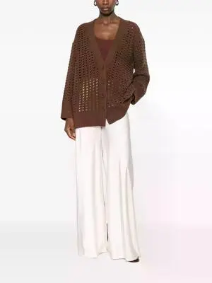 NUDE Perforated-knit Wool Cardigan