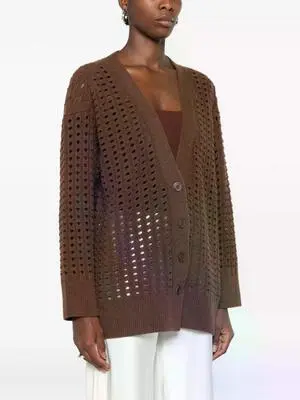 NUDE Perforated-knit Wool Cardigan
