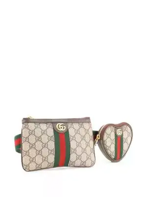 Gucci Ophidia Heart Utility Double Gg Coated Canvas Belt Bag
