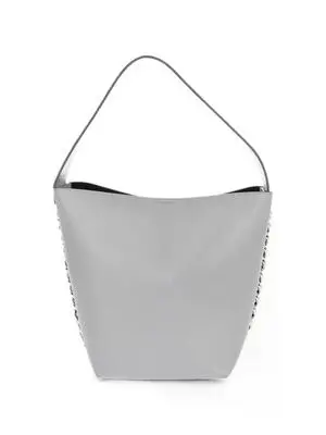 Givenchy Leather Shoulder Bag With Chain Detail - Grey