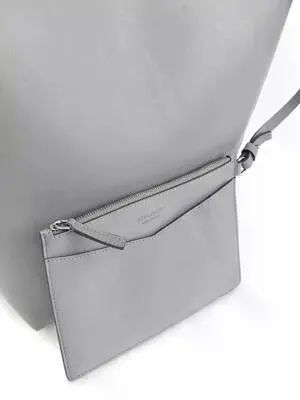 Givenchy Leather Shoulder Bag With Chain Detail - Grey