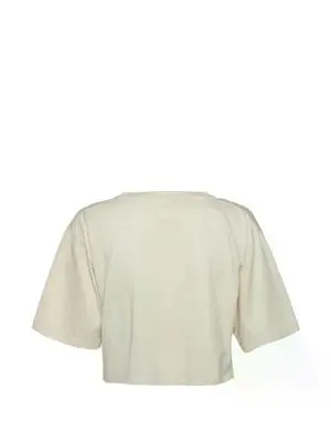 Celine Logo-print Cropped T-shirt