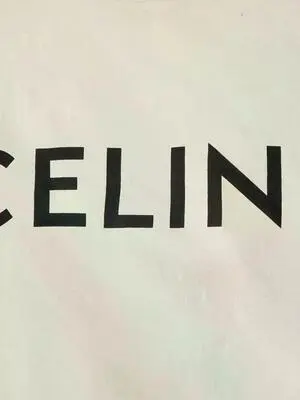 Celine Logo-print Cropped T-shirt
