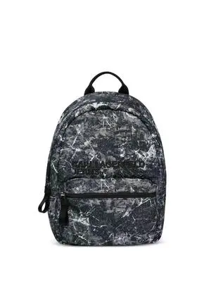 Karl Lagerfeld All-over Print Logo Backpack - Black