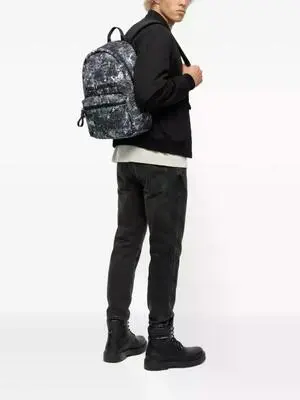 Karl Lagerfeld All-over Print Logo Backpack - Black