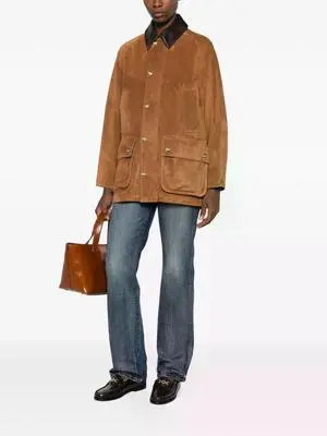 NILI LOTAN Contrast-collar Suede Jacket