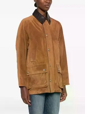 NILI LOTAN Contrast-collar Suede Jacket