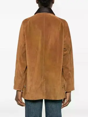 NILI LOTAN Contrast-collar Suede Jacket