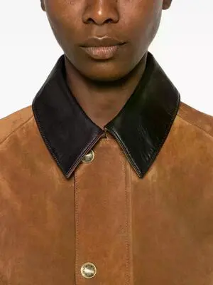 NILI LOTAN Contrast-collar Suede Jacket