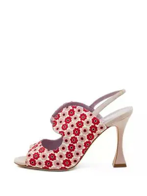 Manolo Blahnik Floral-print Slingback Sandals