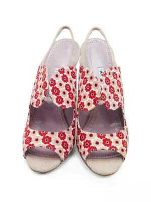 Manolo Blahnik Floral-print Slingback Sandals