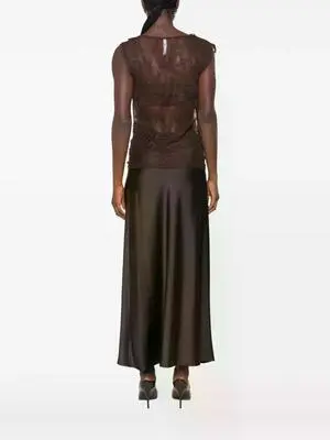 Imperial Lace-overlay Draped Top