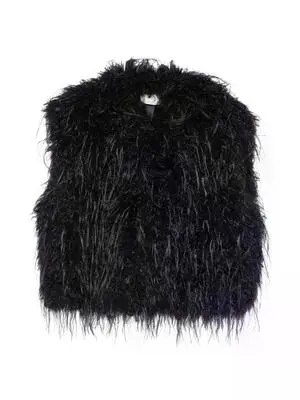 FORTE_FORTE Feather-effect Sleeveless Jacket