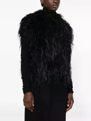 FORTE_FORTE Feather-effect Sleeveless Jacket
