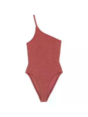 Hunza G Hunza G One-Shoulder Seersucker Swimsuit Pink