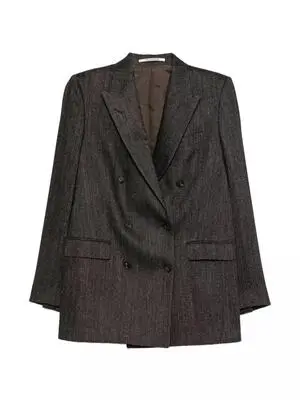 Tagliatore Herringbone Double-breasted Blazer - Brown