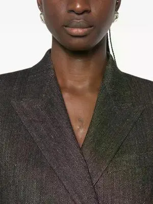Tagliatore Herringbone Double-breasted Blazer - Brown