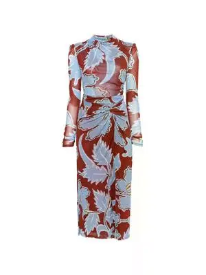 Diane Von Furstenberg Amadis Floral-print Ruched Midi Dress - Brown