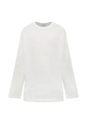 Yohji Yamamoto Round-neck Long-sleeve Top - White
