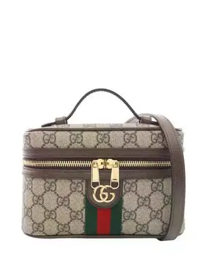 Gucci 2016-2026 Small Gg Supreme Web Ophidia Vanity Bag Satchel - Neutrals