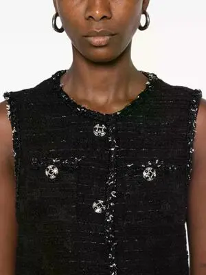 MINIME Tweed-effect Button-up Gilet