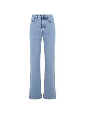 TOTEME Logo-patch Straight-leg Jeans - Blue